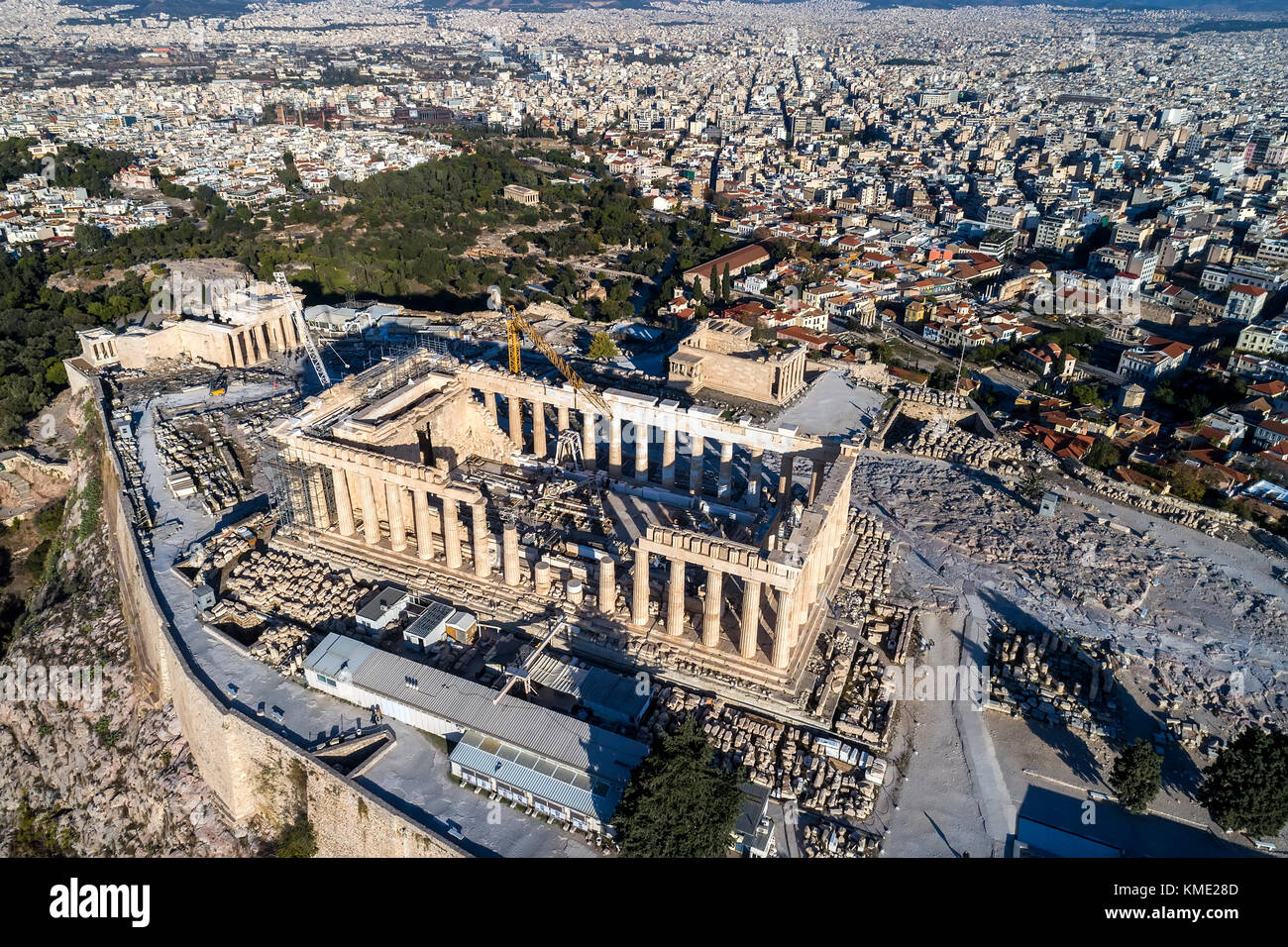 Aerial view of Parthenon and Acropolis in Athens,Greece Stock Photo - Alamy
