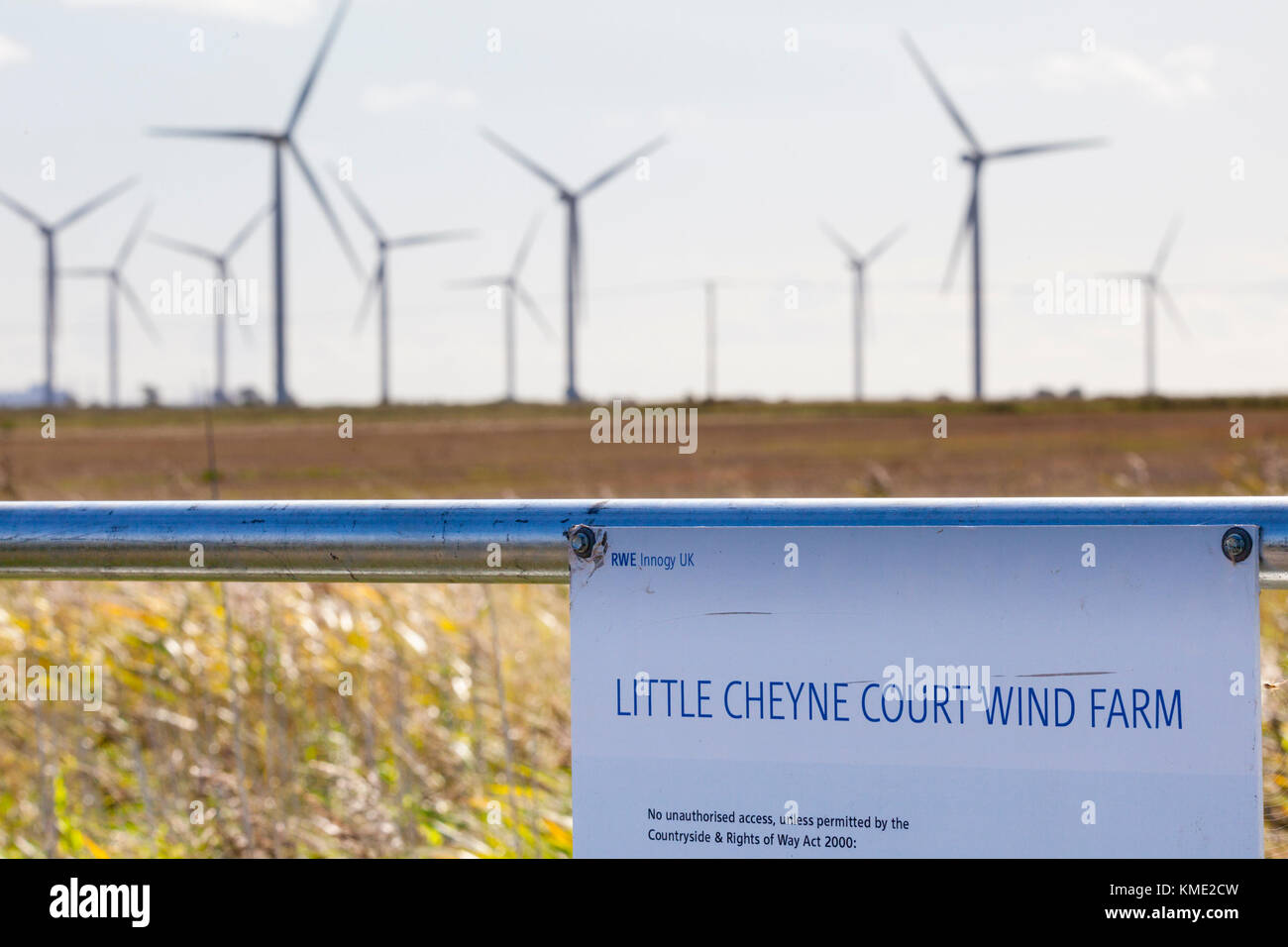 The little cheyne court wind farm, onshore, windfarm. Romney Marsh ...