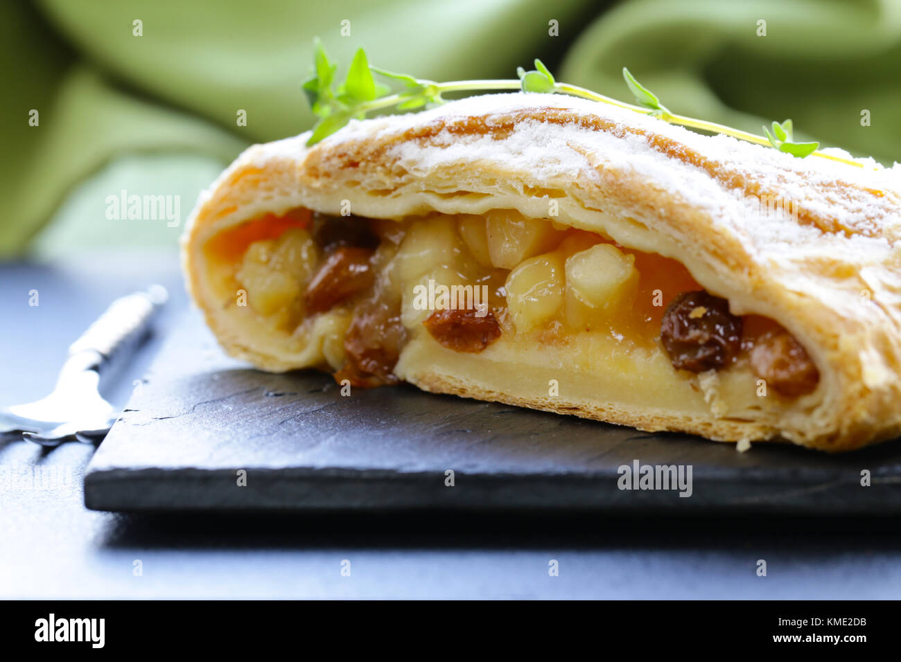 traditional strudel from puff pastry with apples Stock Photo - Alamy