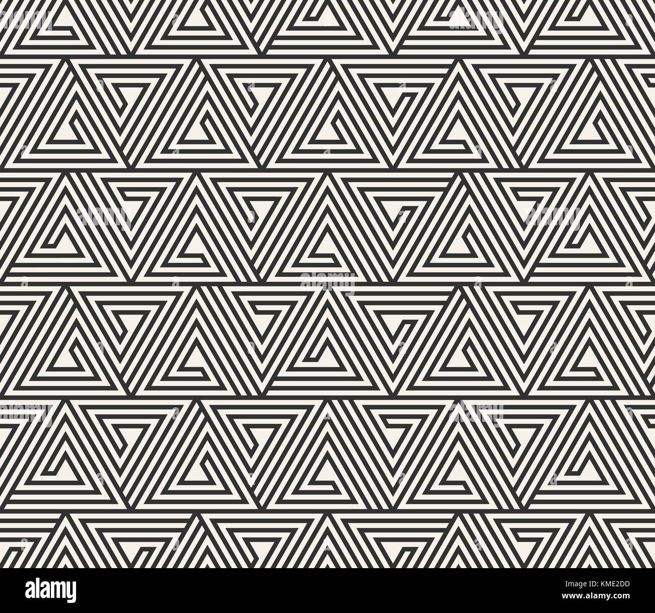 Vector Seamless Lines Pattern Modern Stylish Triangle Shapes Texture Repeating Geometric Tiles
