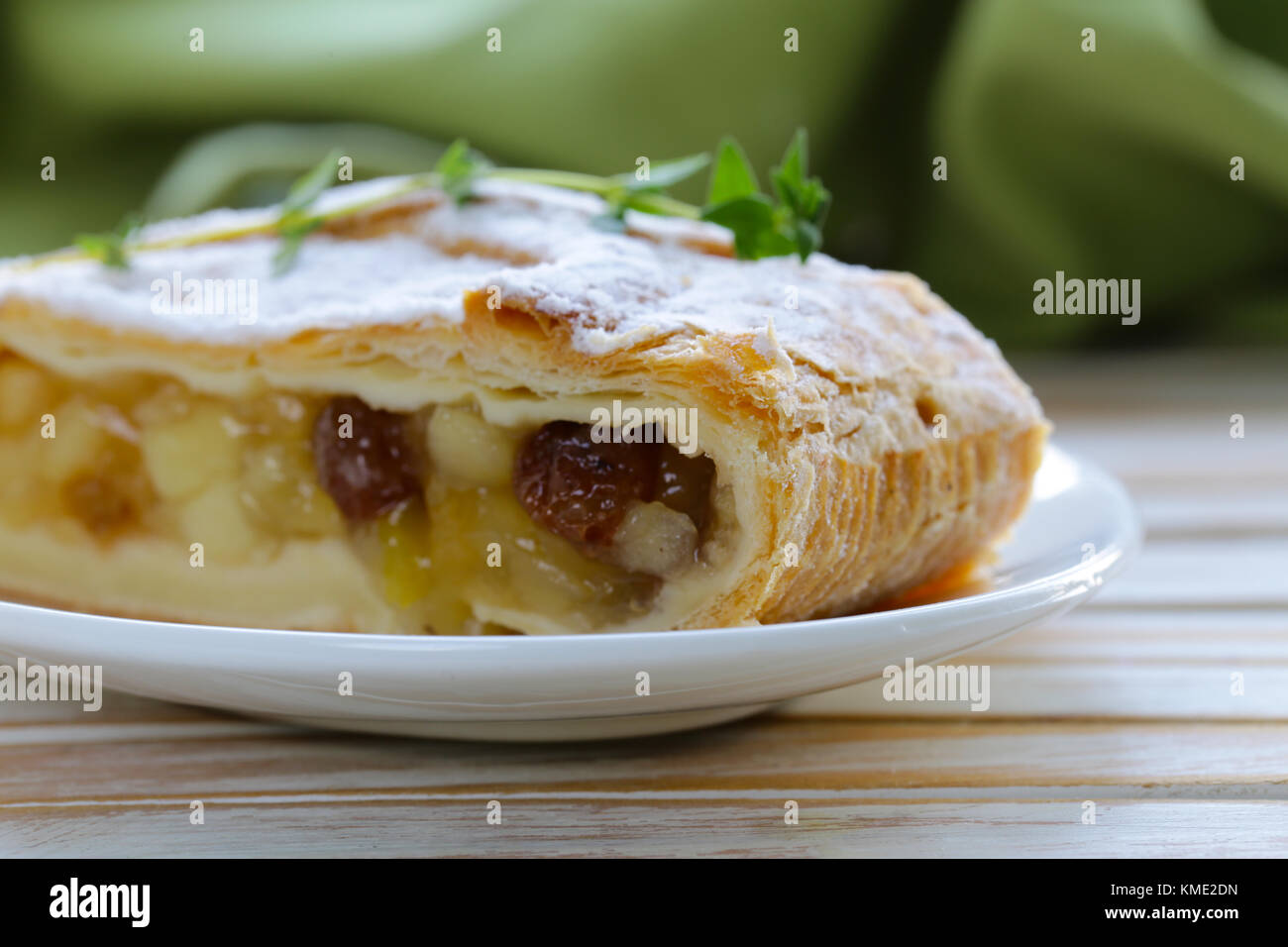 traditional strudel from puff pastry with apples Stock Photo - Alamy