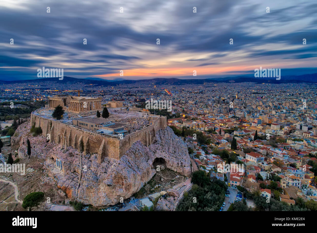 Aerial view of Parthenon and Acropolis in Athens,Greece Stock Photo - Alamy
