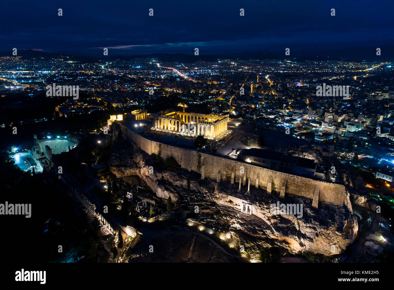 Aerial view of Parthenon and Acropolis in Athens,Greece Stock Photo - Alamy