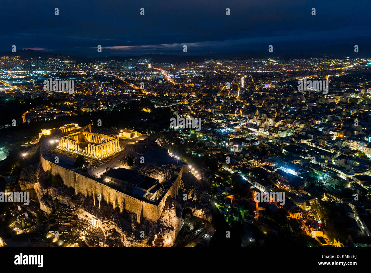 Aerial view of Parthenon and Acropolis in Athens,Greece Stock Photo - Alamy