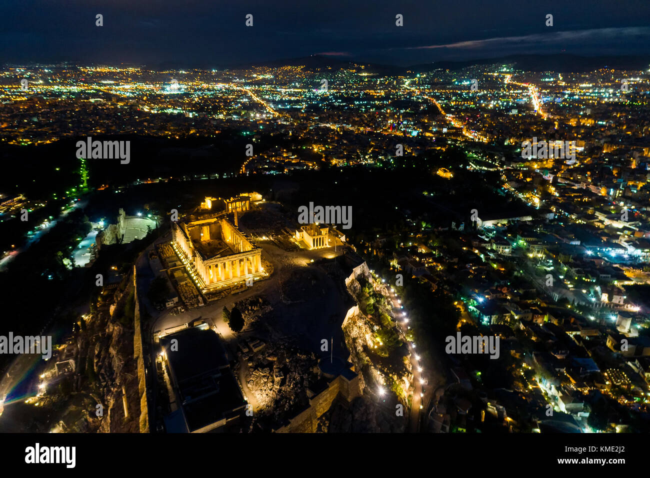 Aerial view of Parthenon and Acropolis in Athens,Greece Stock Photo - Alamy