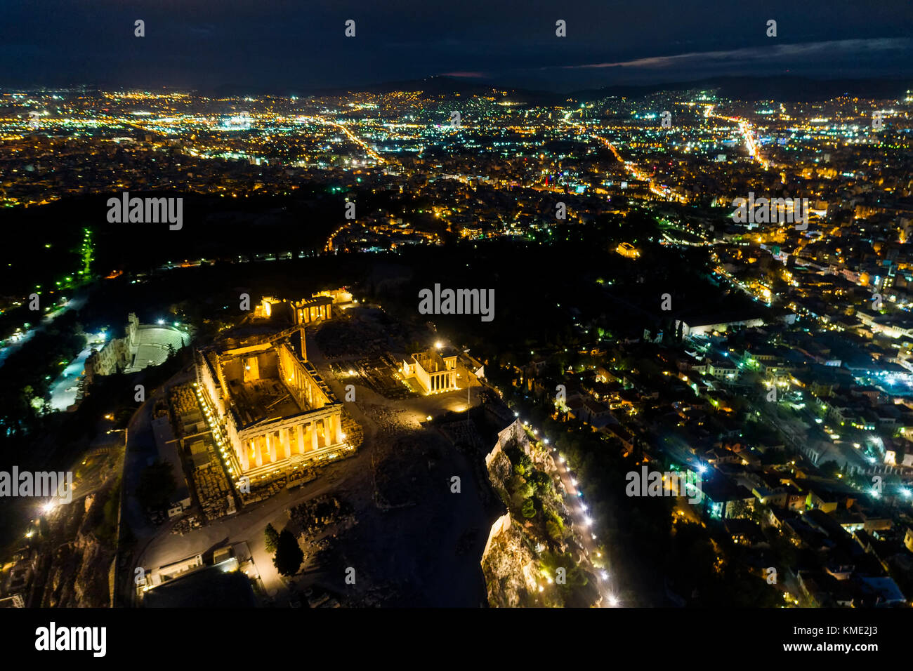 Aerial view of Parthenon and Acropolis in Athens,Greece Stock Photo - Alamy
