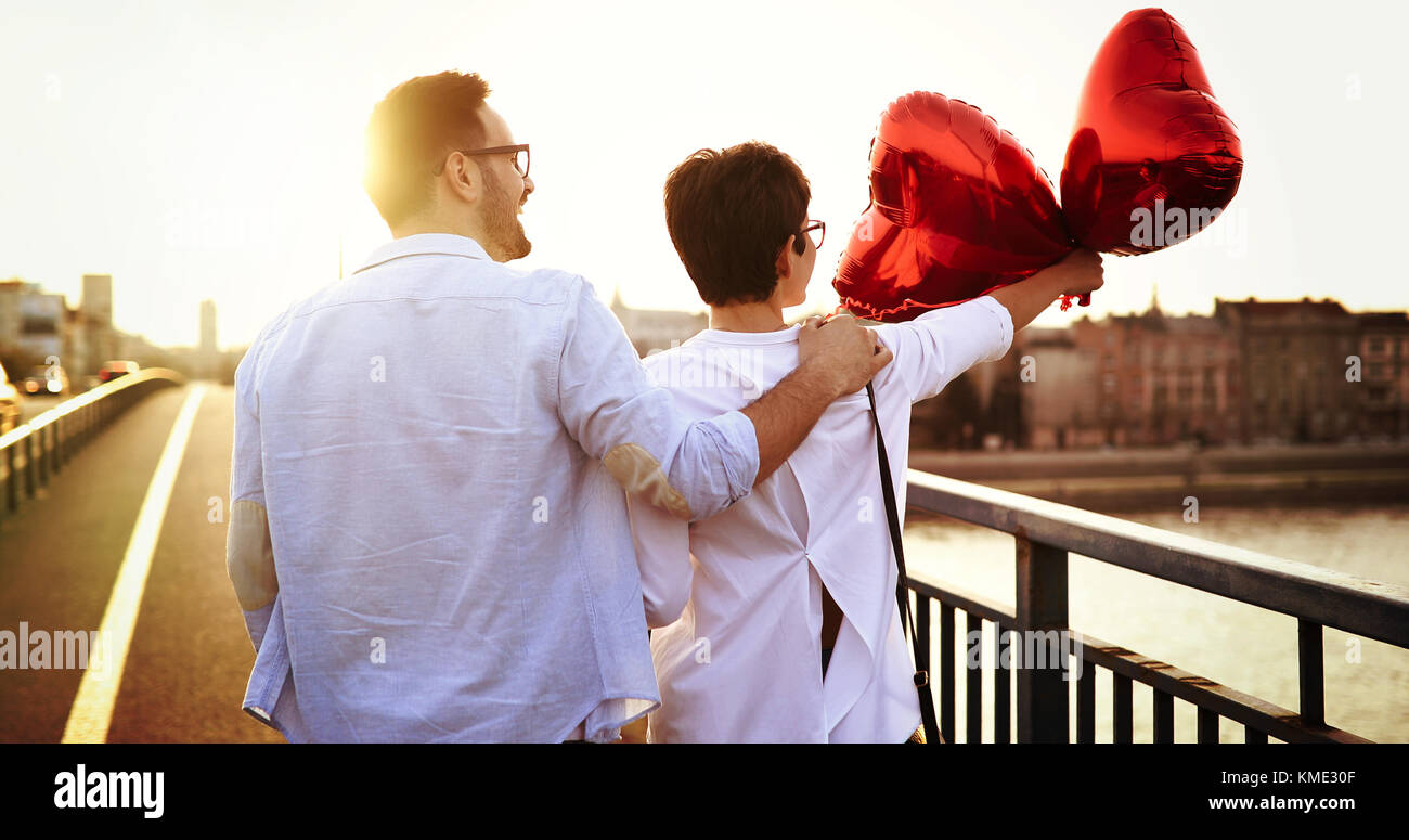 Sentimental couple in love bonding Stock Photo - Alamy