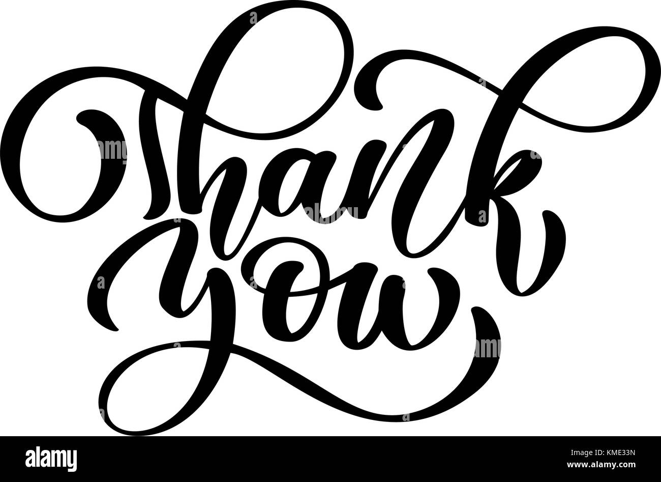 Thank You handwritten inscription. Hand drawn lettering thanksgiving ...