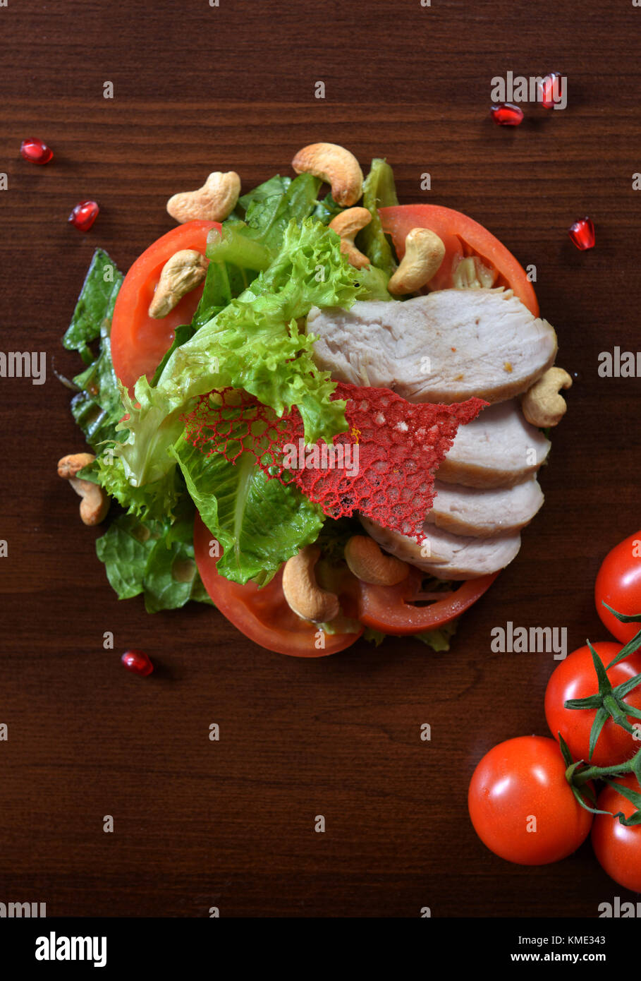 Exquisite food on a dark wooden wenge background. Gourmet Restaurant ...