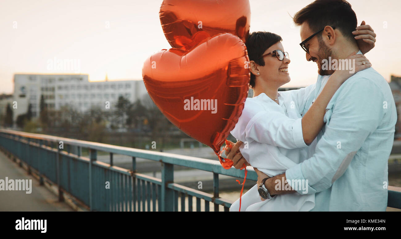 Sentimental couple in love bonding Stock Photo - Alamy