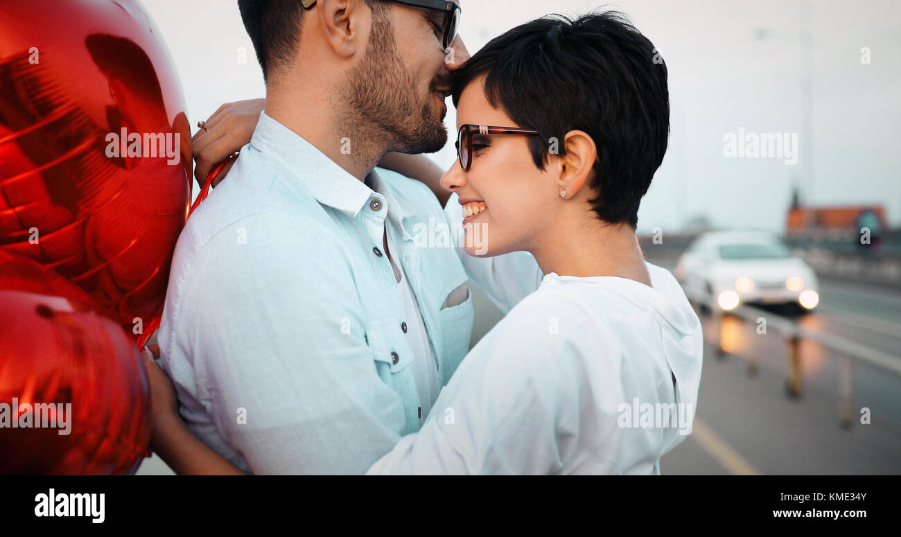 Sentimental couple in love bonding Stock Photo - Alamy