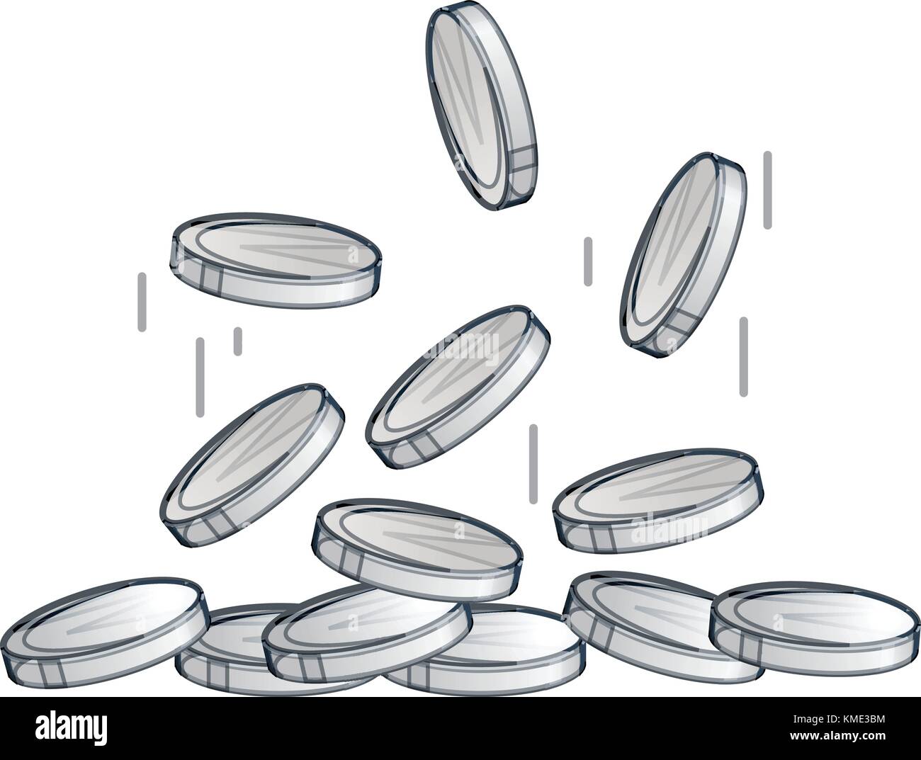 Silver Coins Clipart