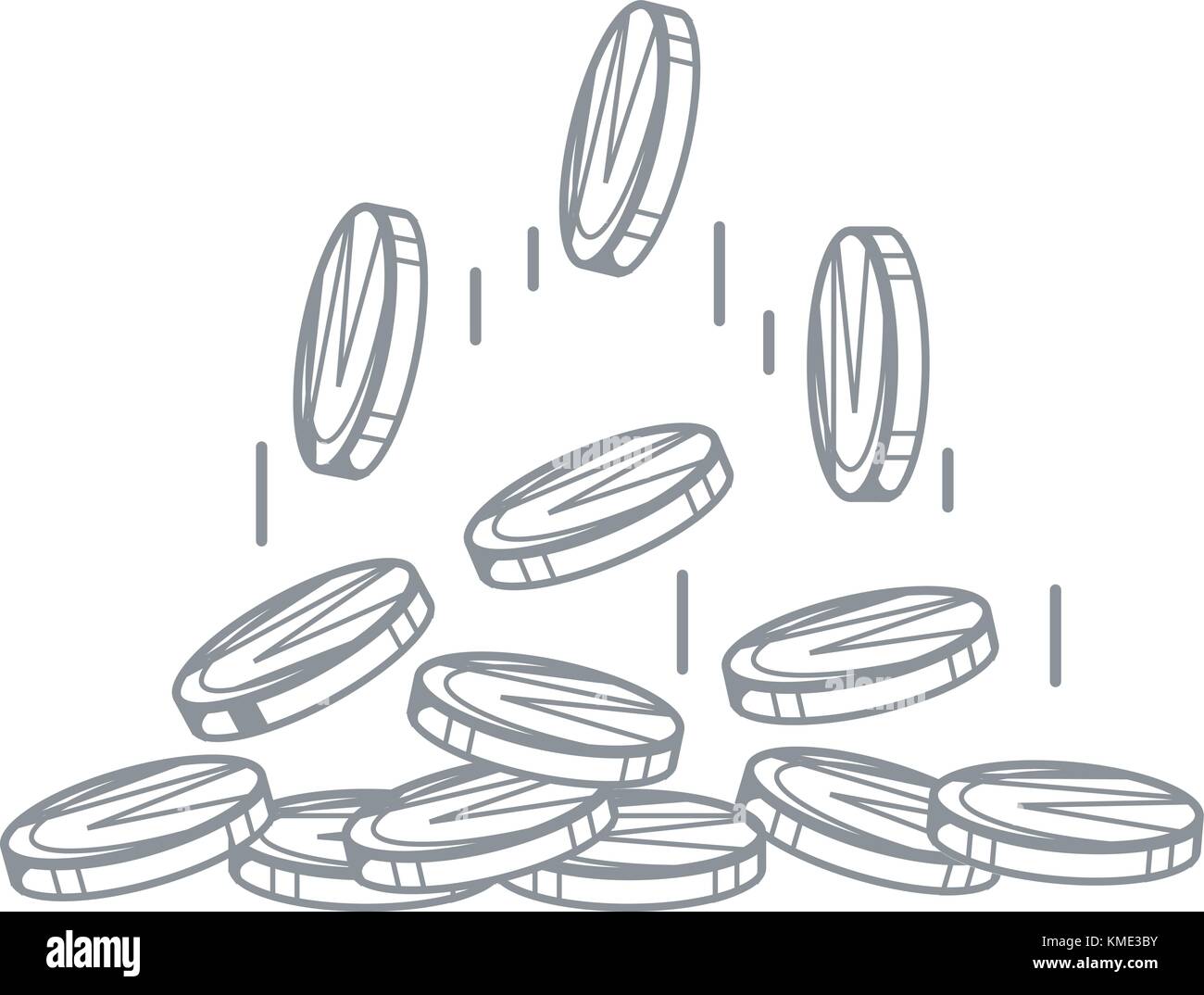 Silver coins cartoon hi-res stock photography and images - Alamy