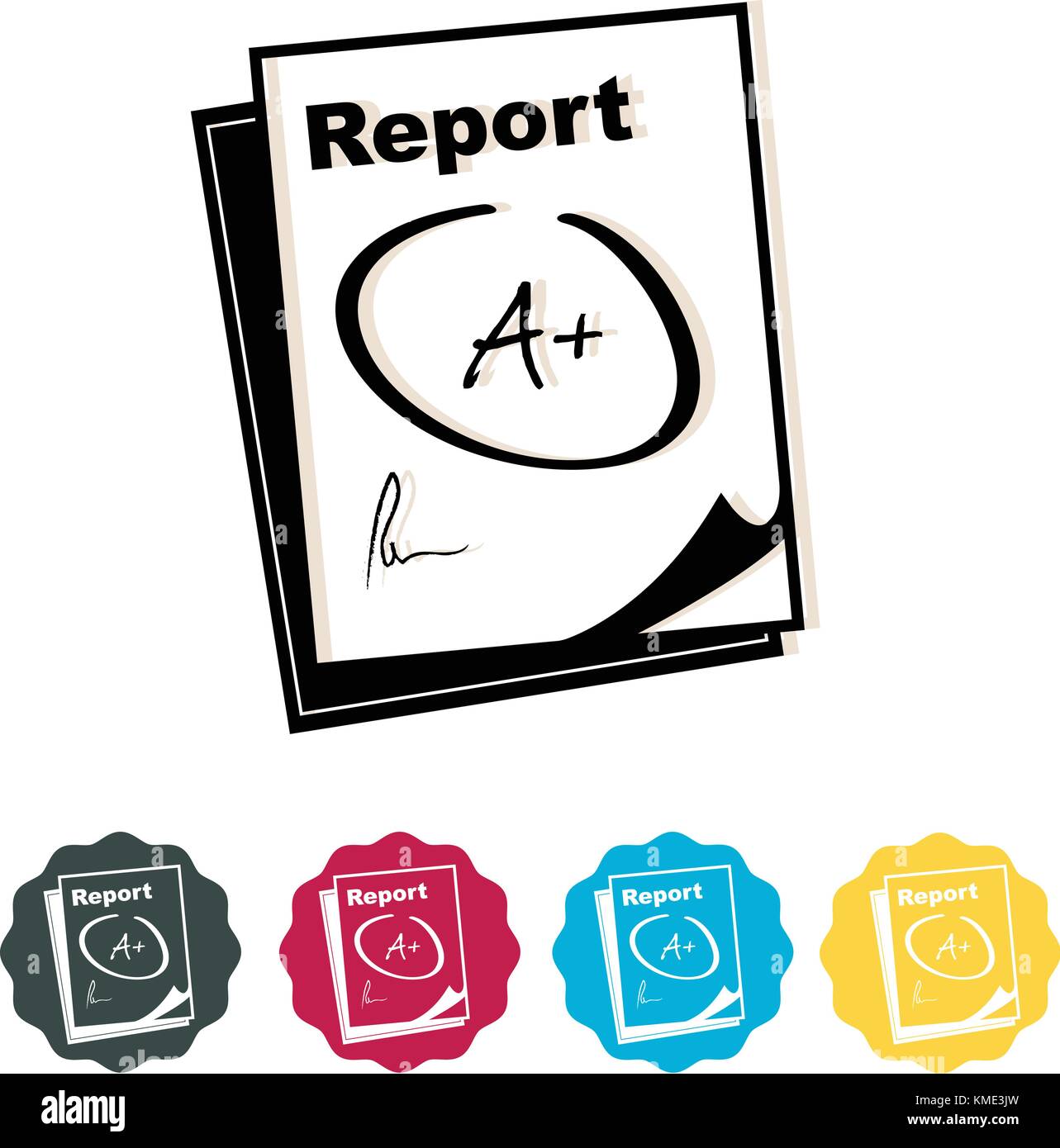 Report Card - Icon - Illustration as EPS 10 File Stock Vector Image ...