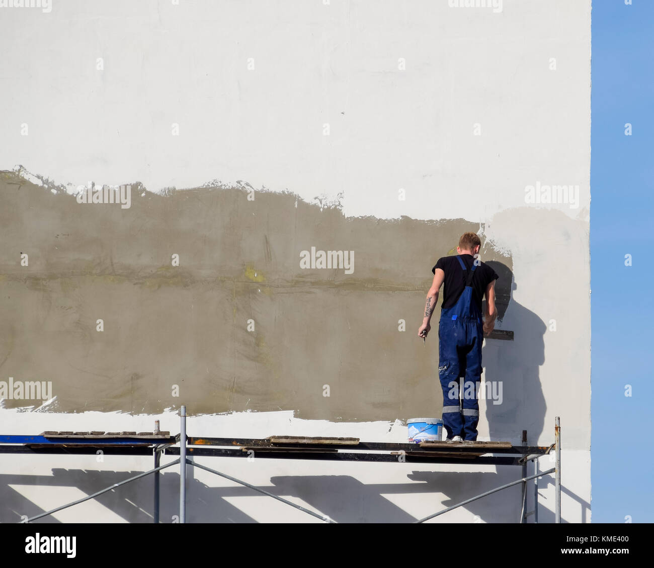 Slavyansk-na-Kubani, Russia - September 9, 2016: Plasterers Builders ...