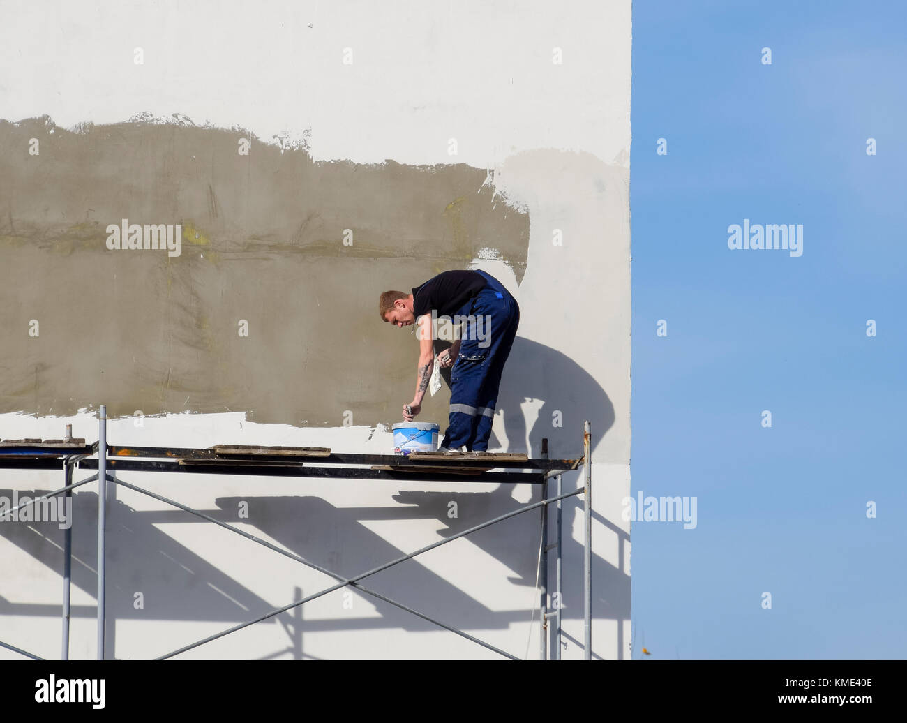 Slavyansk-na-Kubani, Russia - September 9, 2016: Plasterers Builders ...