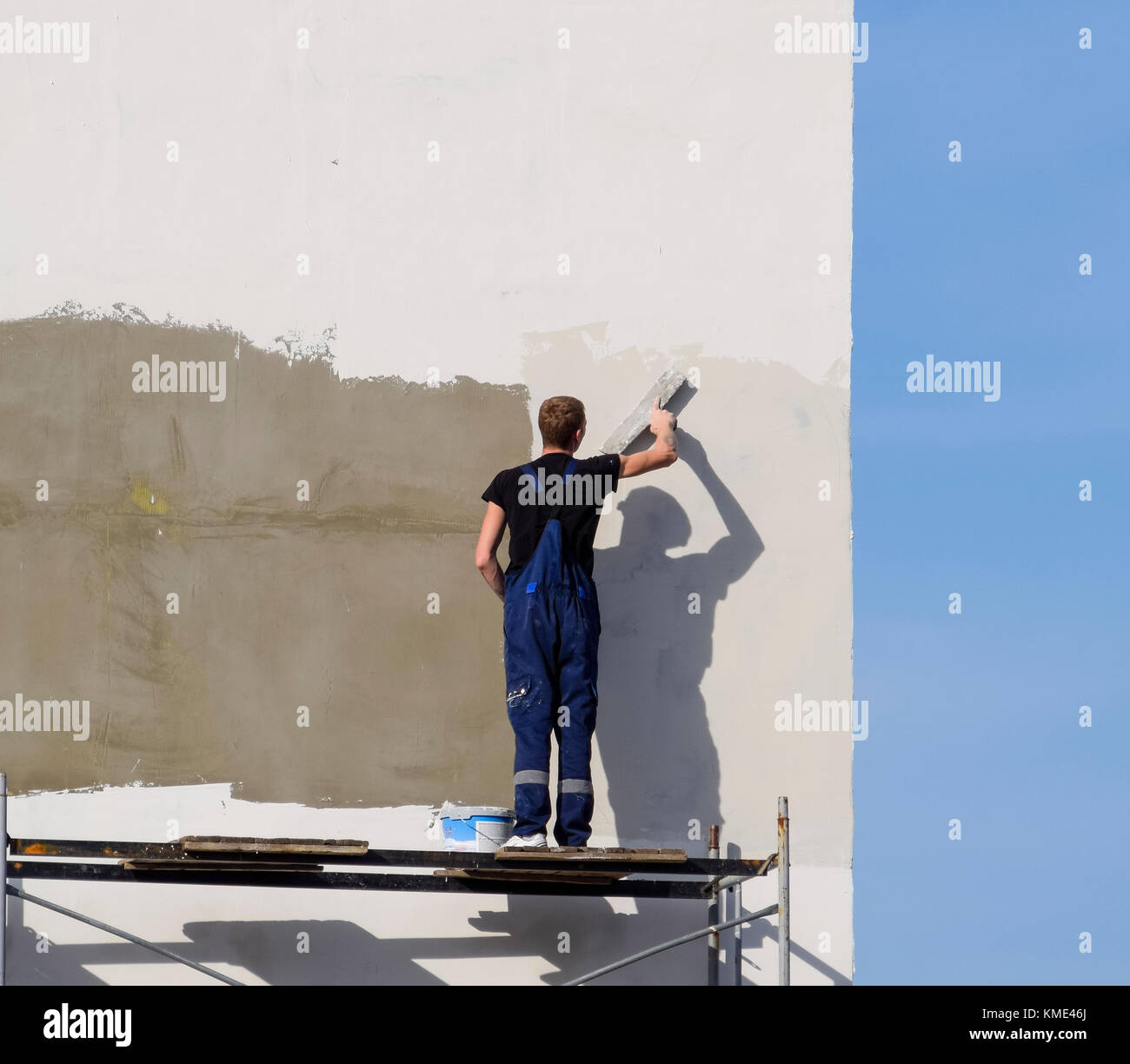 Slavyansk-na-Kubani, Russia - September 9, 2016: Plasterers Builders ...
