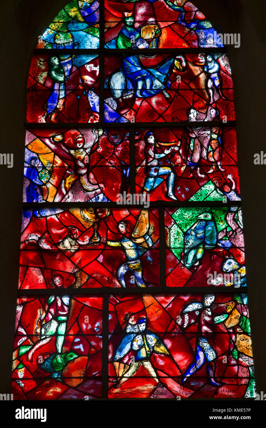 Stained Glass Window by Chagall, Chichester Cathedral Church, UK Stock ...