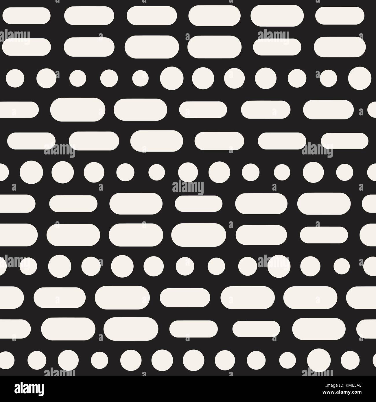 Black and White Irregular Rounded Dashed Lines Pattern. Modern Abstract ...