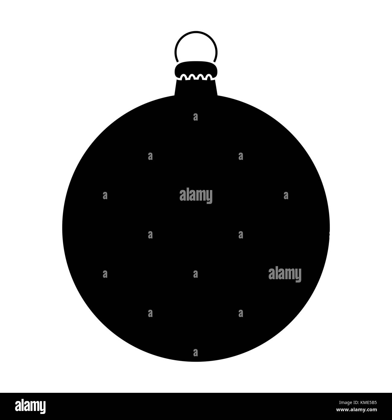 Simple Bauble silhouette for christmas tree isolated on white ...