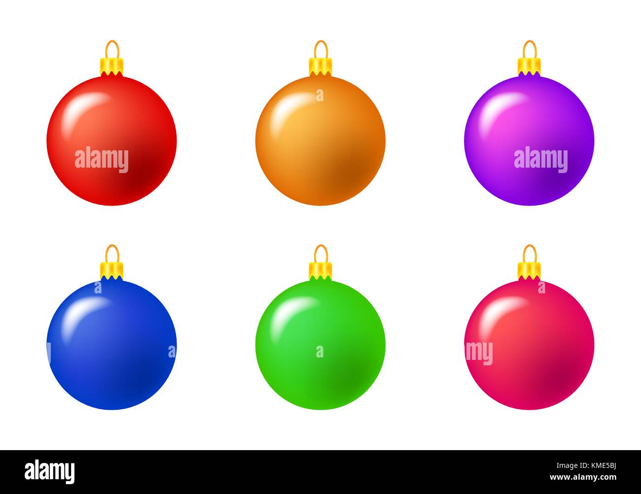 Simple Bauble set for christmas tree isolated on white background Stock ...