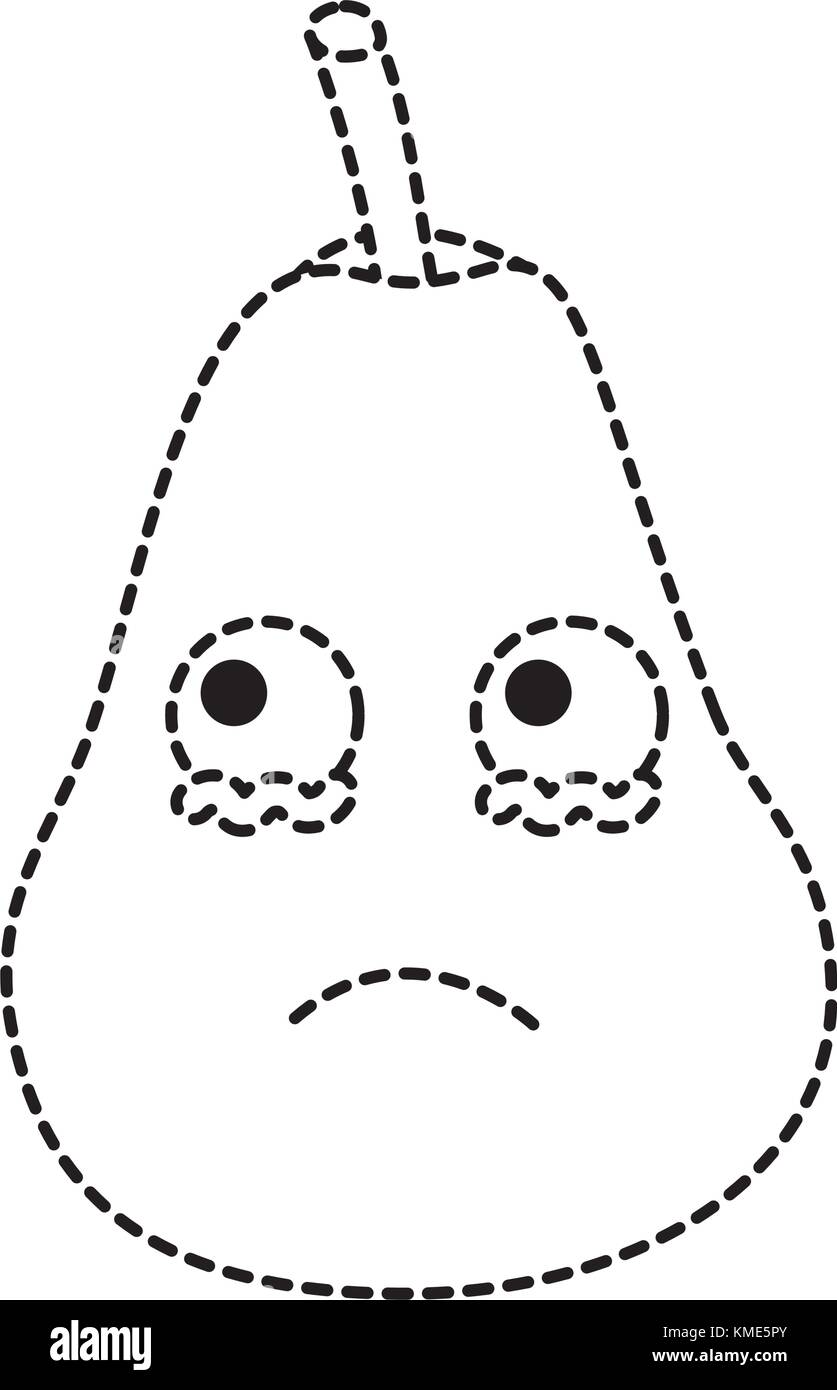 pear sad crying fruit kawaii icon image Stock Vector Image & Art - Alamy