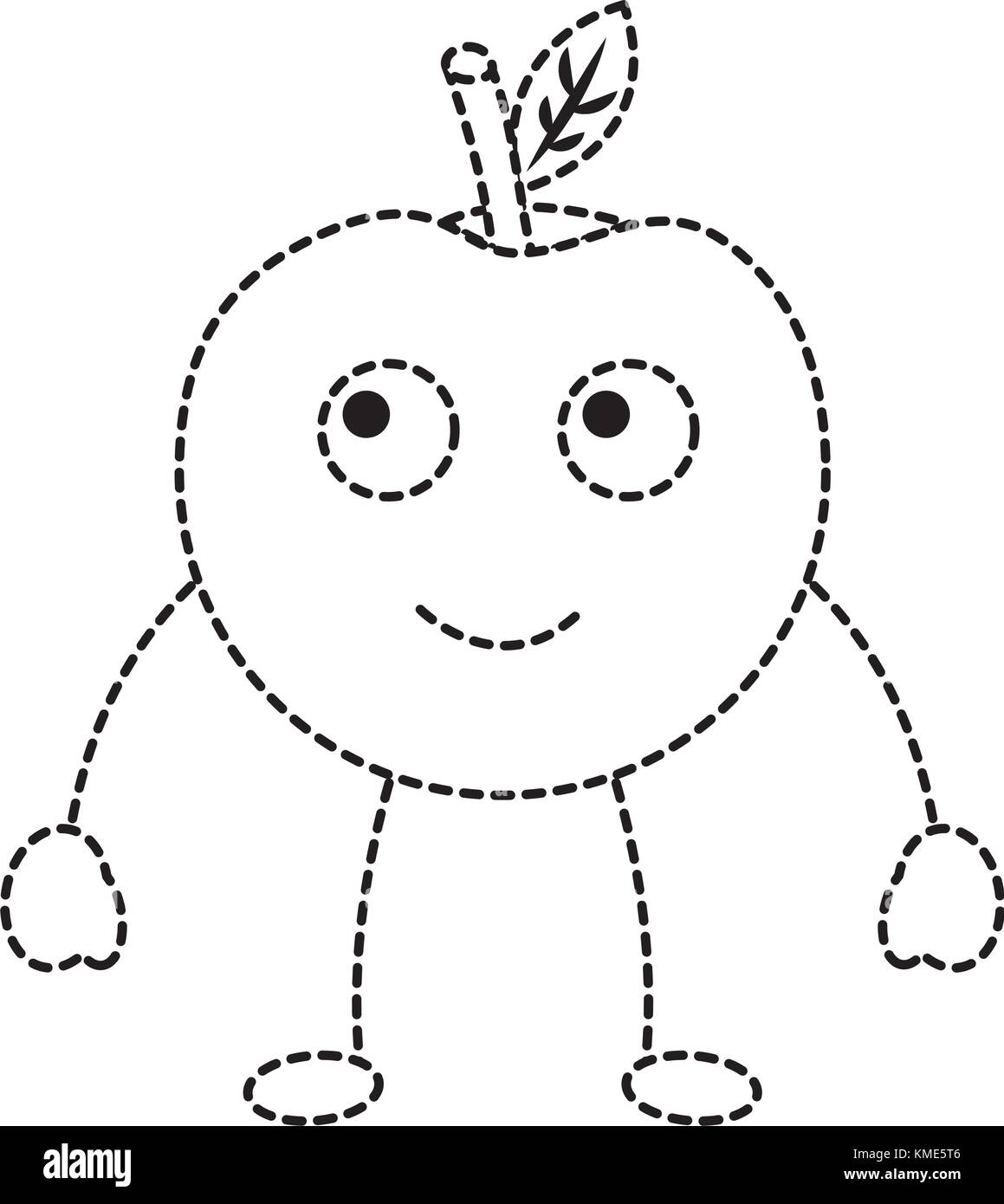 Kawaii apple smile fruit Cut Out Stock Images & Pictures - Alamy