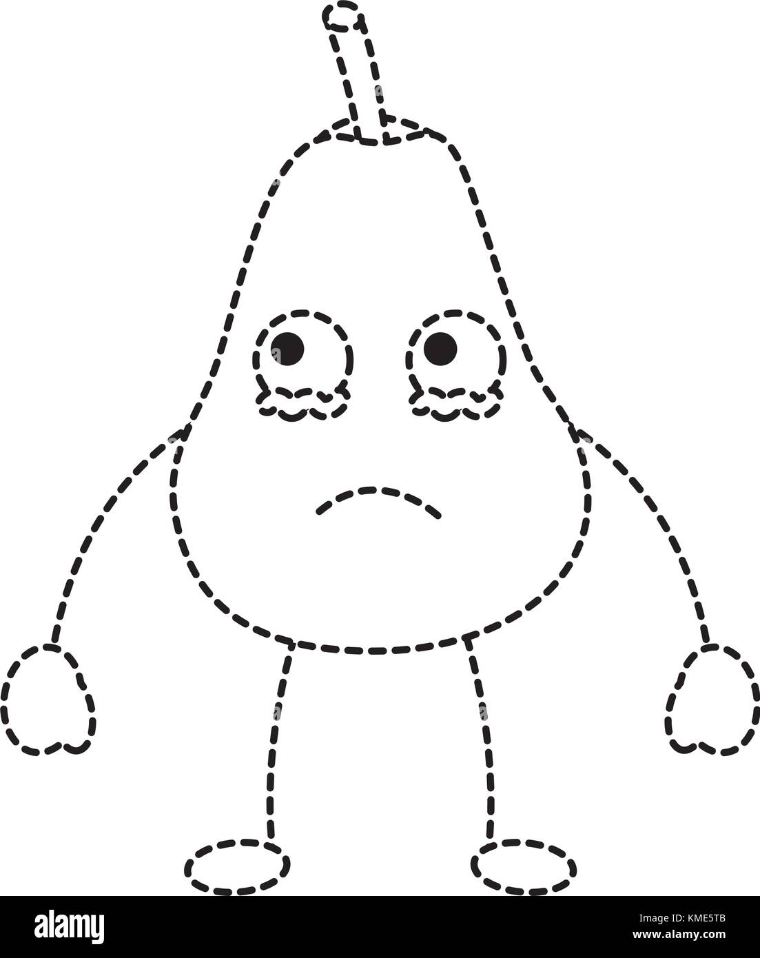 pear sad crying fruit kawaii icon image Stock Vector Image & Art - Alamy