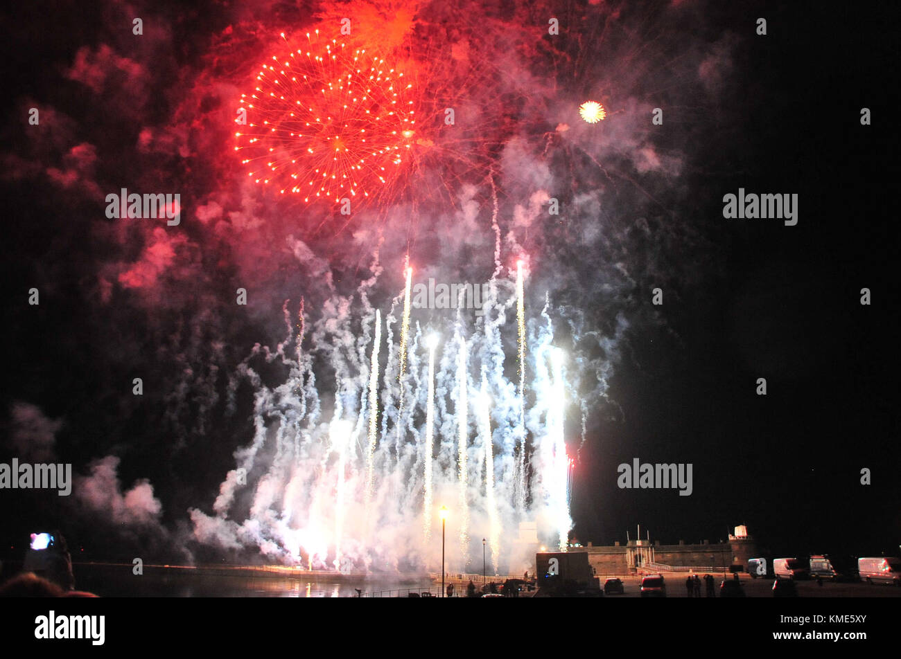 The annual Bonfire night celebrations take place on the River Mersey ...