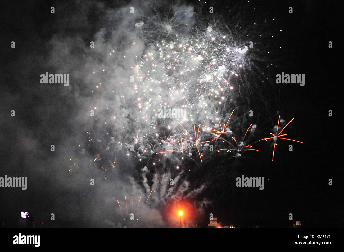 The annual Bonfire night celebrations take place on the River Mersey ...