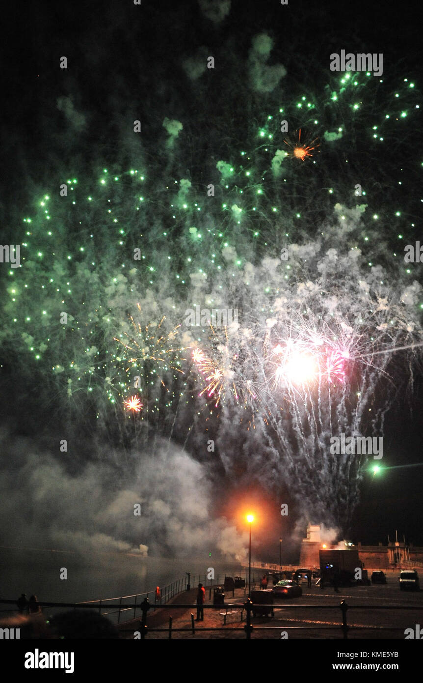 The annual Bonfire night celebrations take place on the River Mersey ...