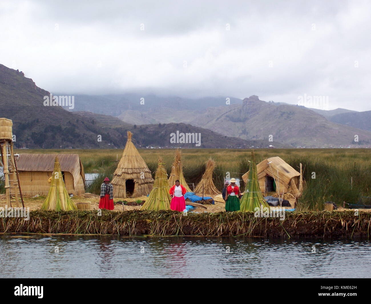Puno, Peru - January 1, 2007: Floating village of the Uros people on ...