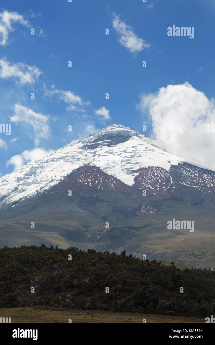 Cotopaxi Volcano, Ecuador, with lava flows from the 2015 eruption in ...