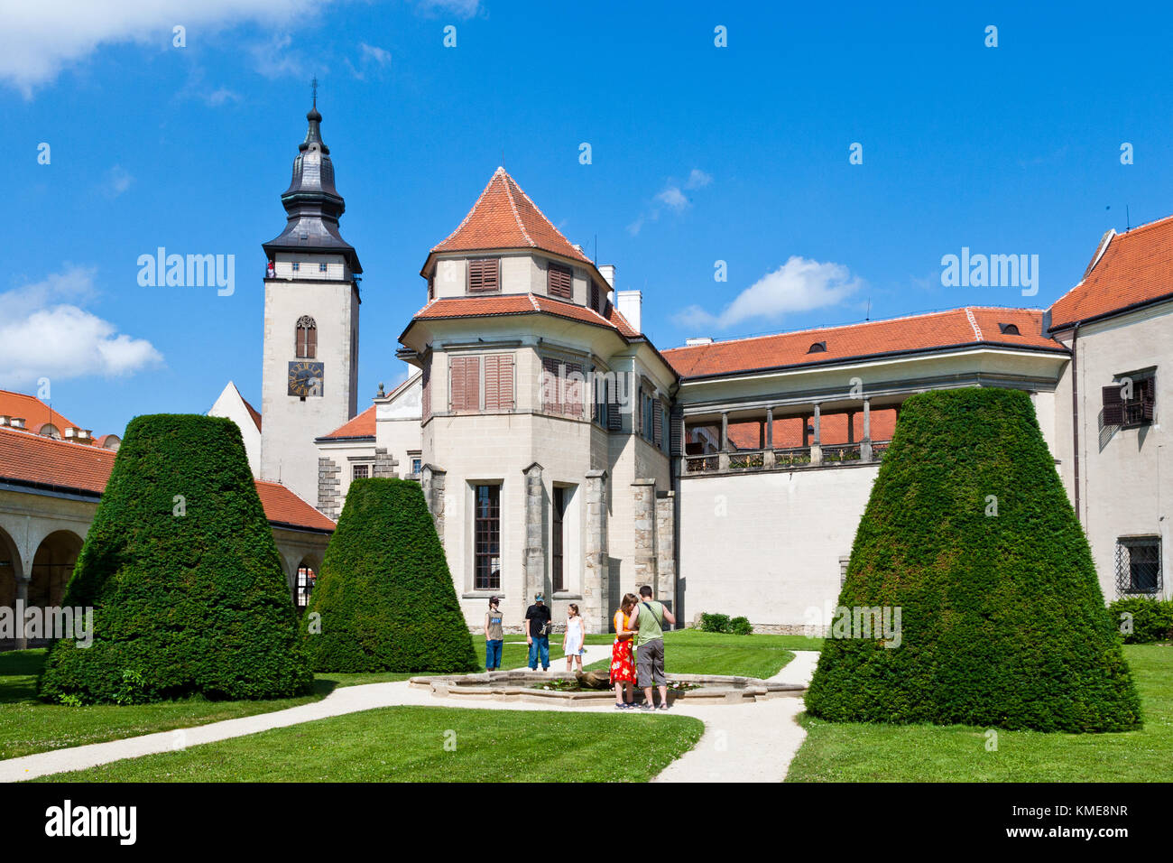 famous renaissance castle from 1550, Telc (UNESCO), Vysocina district ...