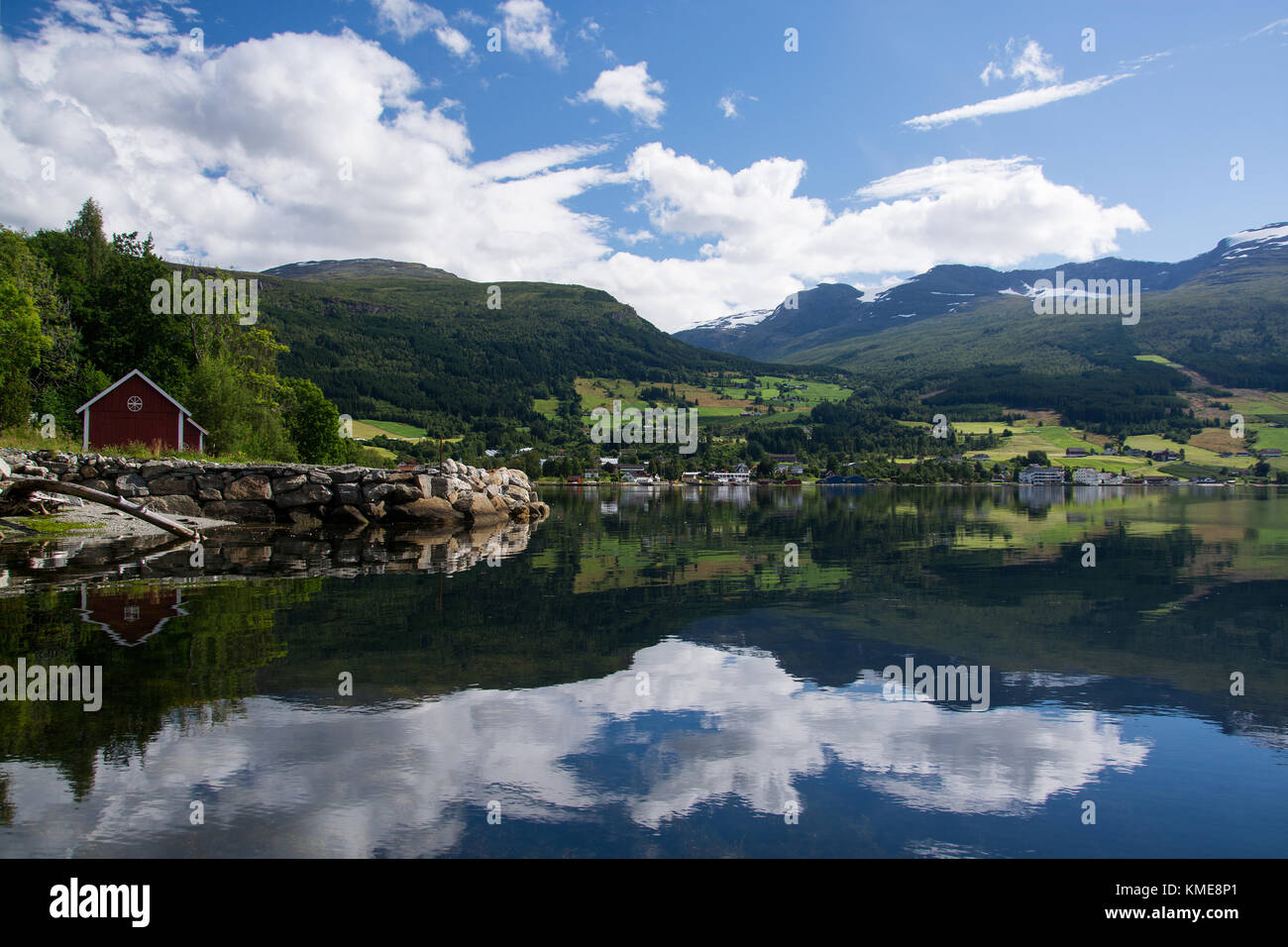 Innvik is a town at the Nordfjorden in Norway Stock Photo - Alamy