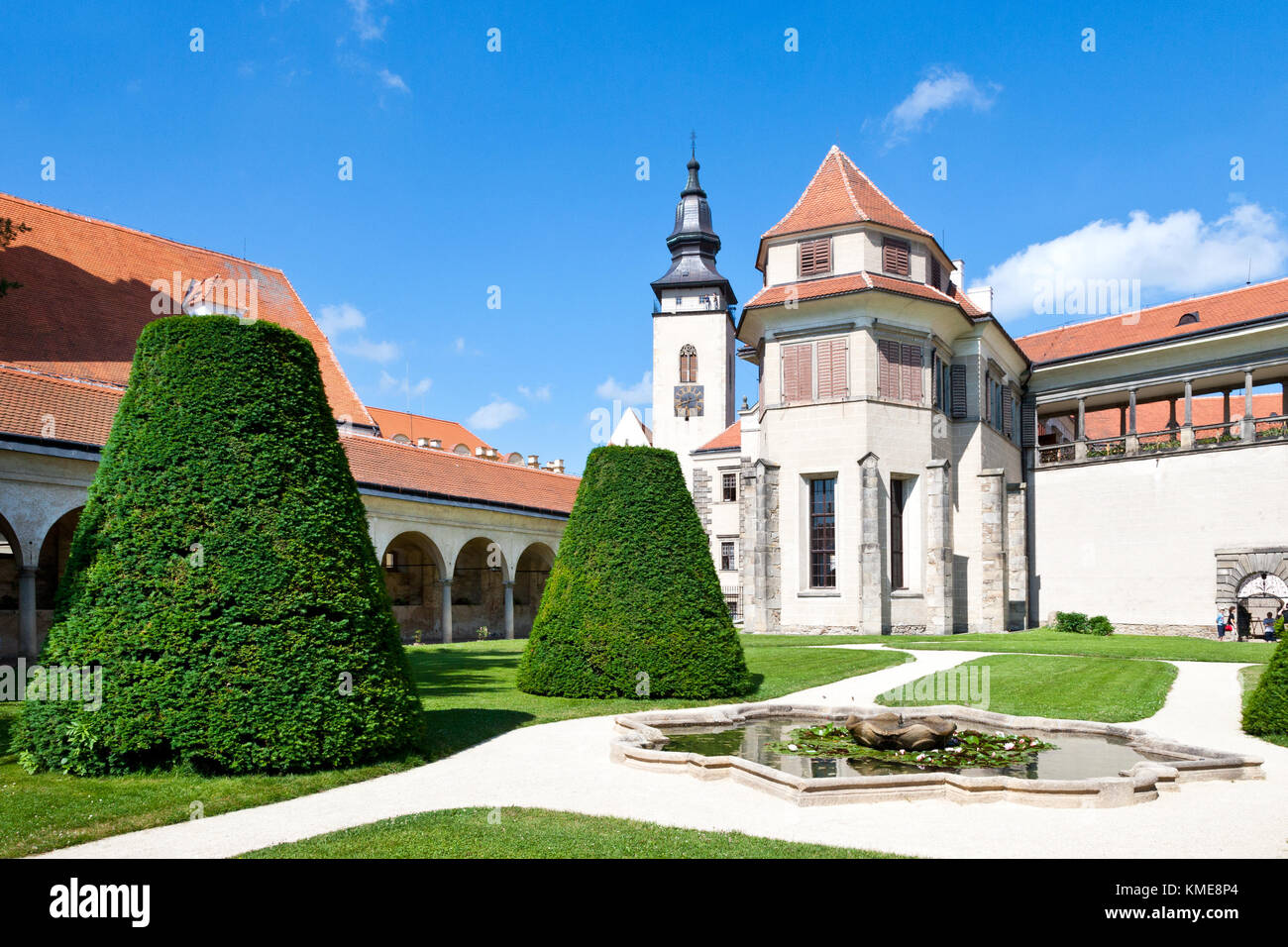 famous renaissance castle from 1550, Telc (UNESCO), Vysocina district ...