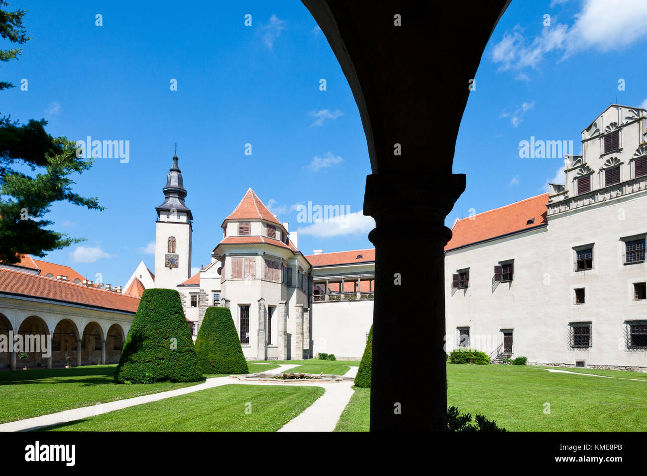 famous renaissance castle from 1550, Telc (UNESCO), Vysocina district ...