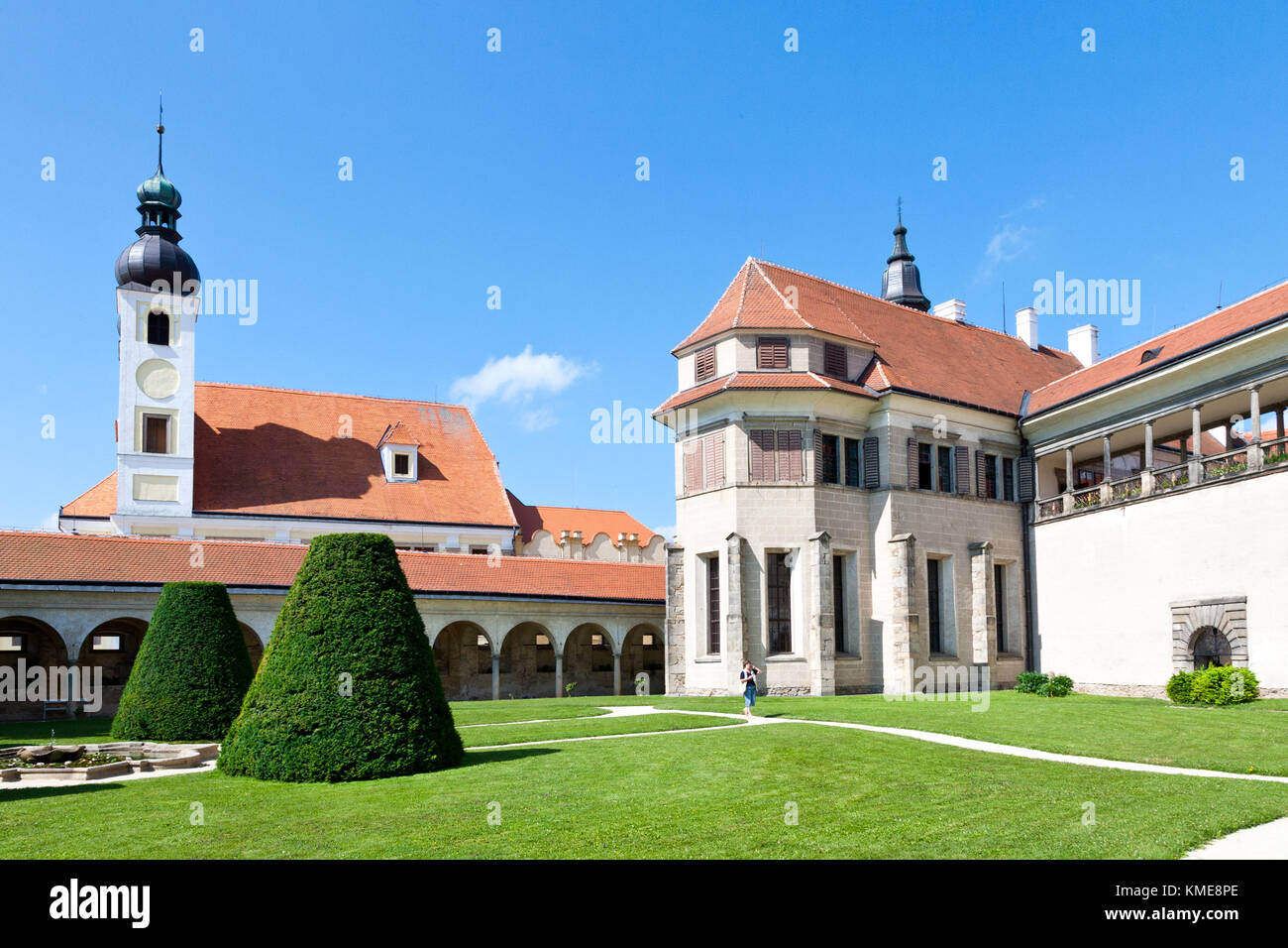famous renaissance castle from 1550, Telc (UNESCO), Vysocina district ...