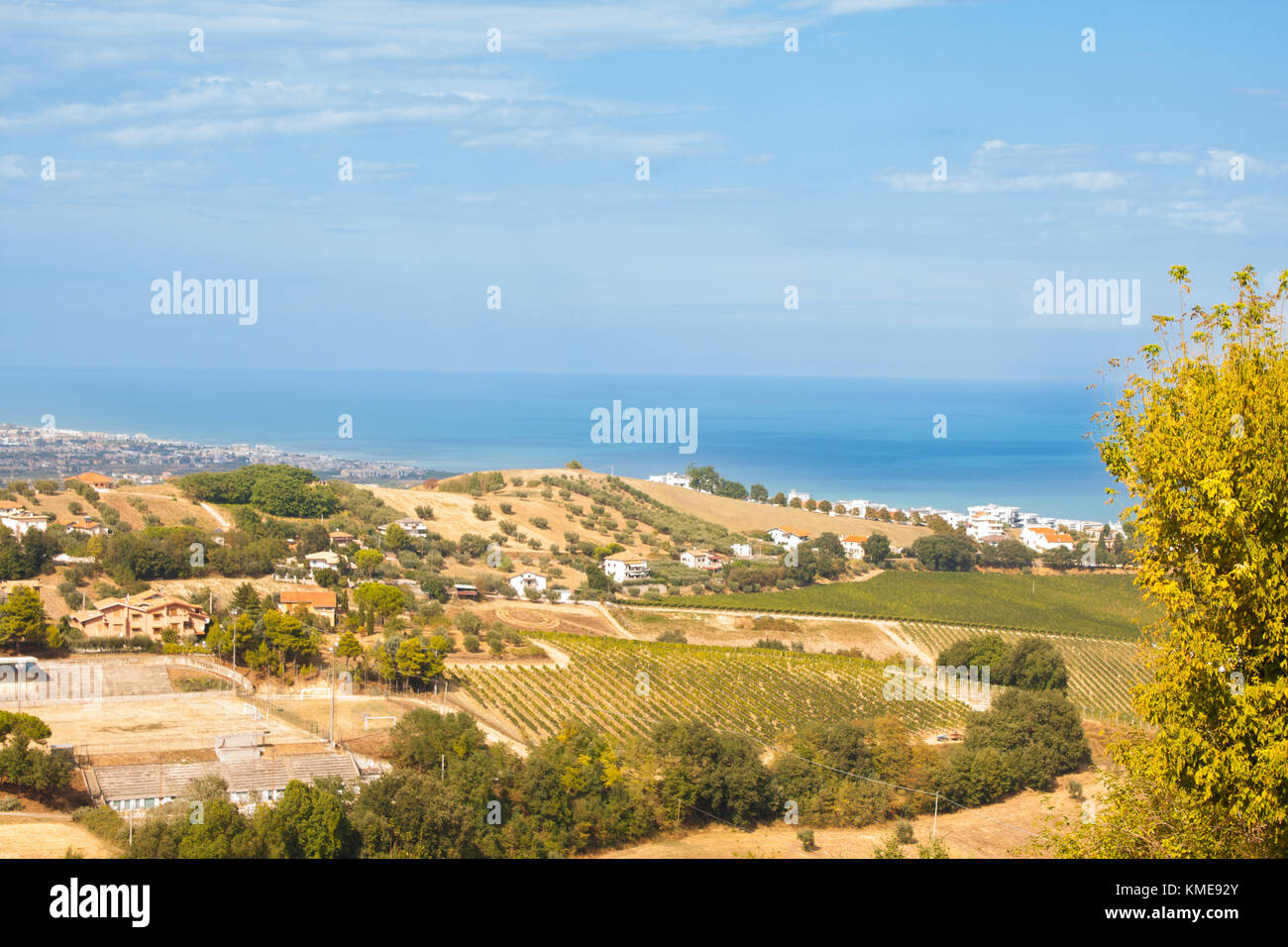 Italy Landscape View with Clouds on Blue sky, Italian Fields Stock ...
