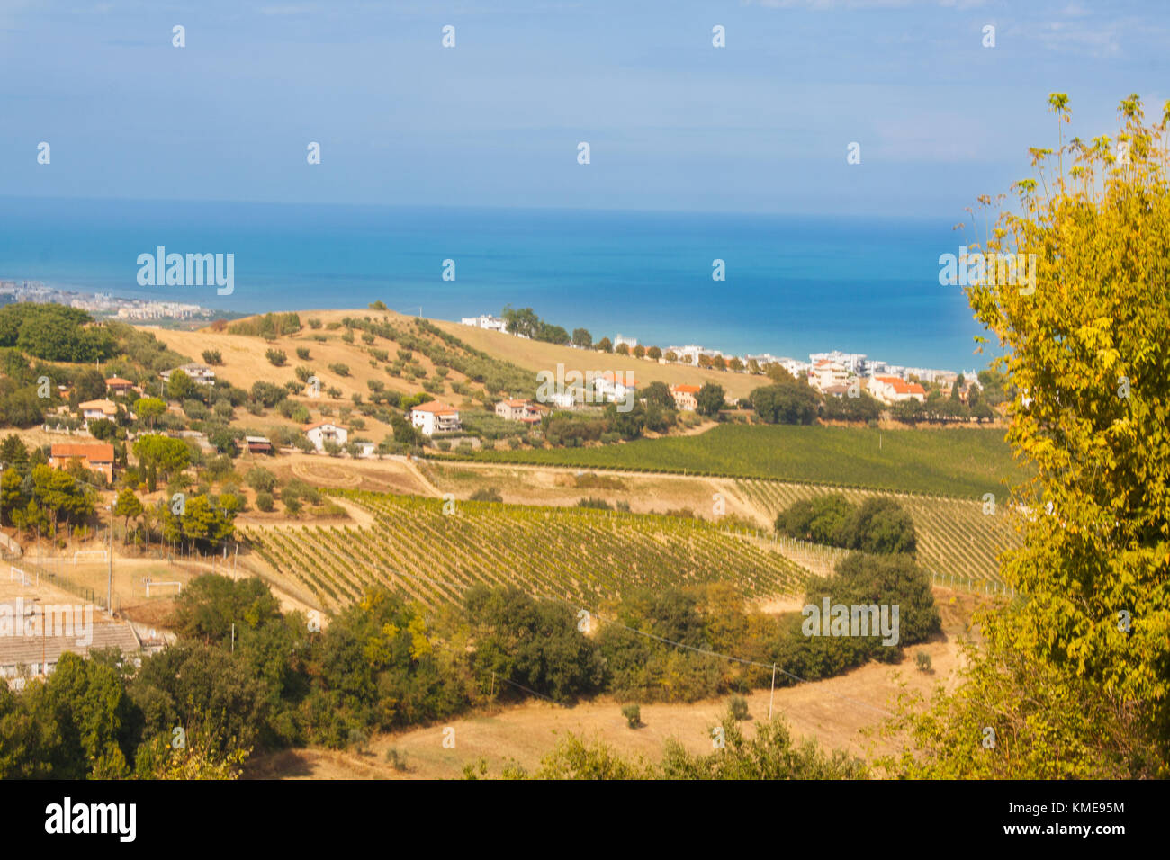 Italy Landscape View with Clouds on Blue sky, Italian Fields Stock ...