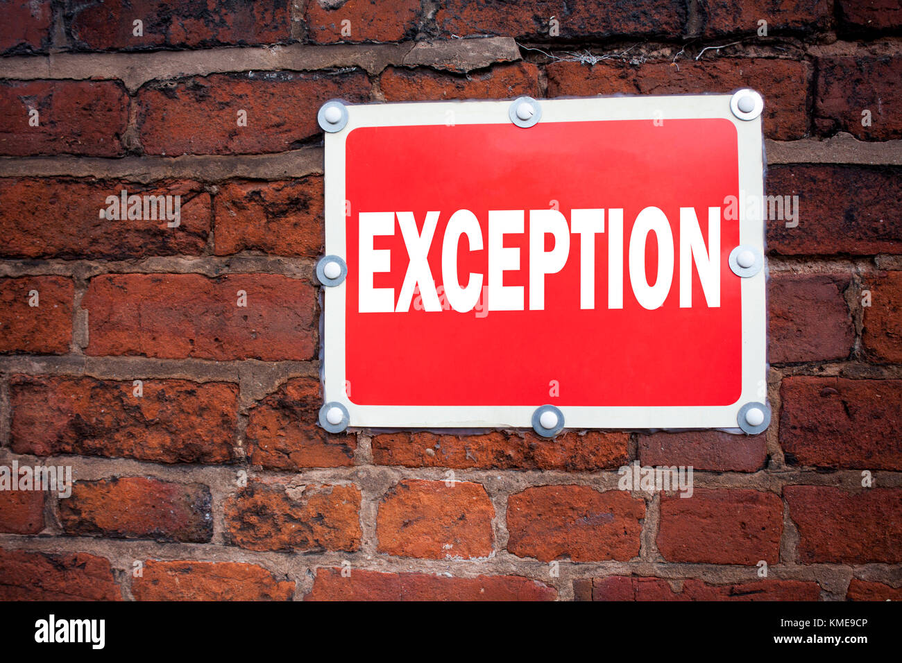 Hand writing text caption inspiration showing Exception concept meaning ...