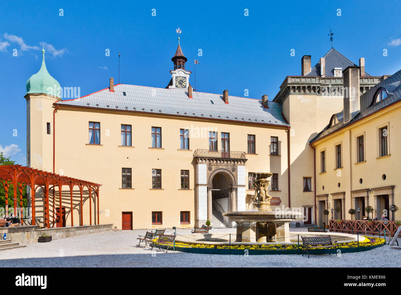 neo-renaissance castle Zbiroh, near Rokycany, Czech republic - painter ...