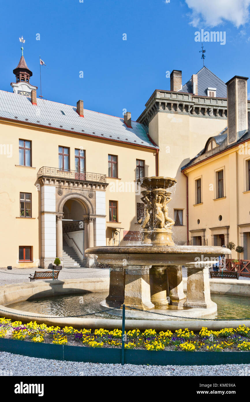 neo-renaissance castle Zbiroh, near Rokycany, Czech republic - painter ...