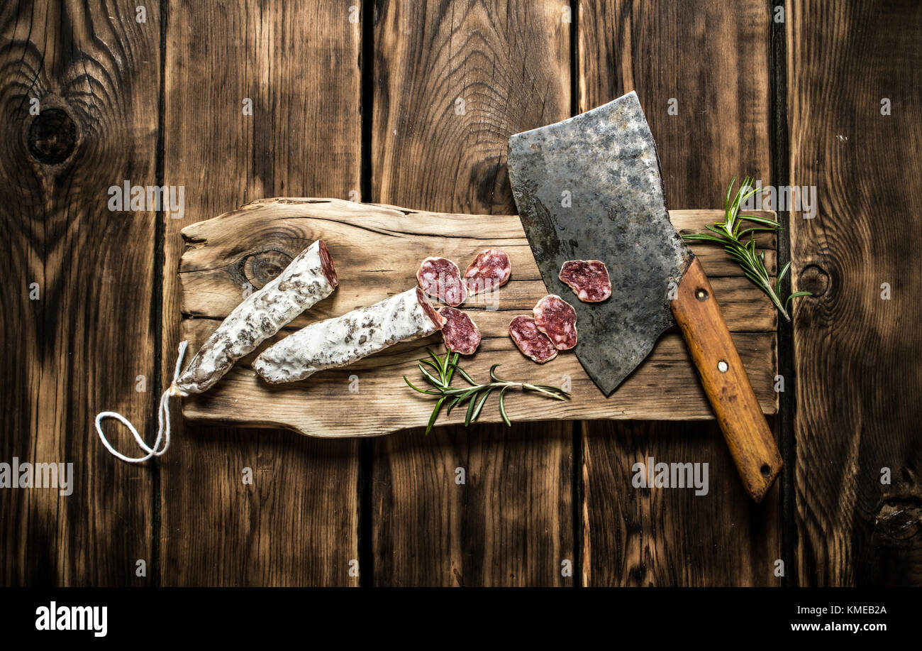 Slicing salami knife hi-res stock photography and images - Alamy