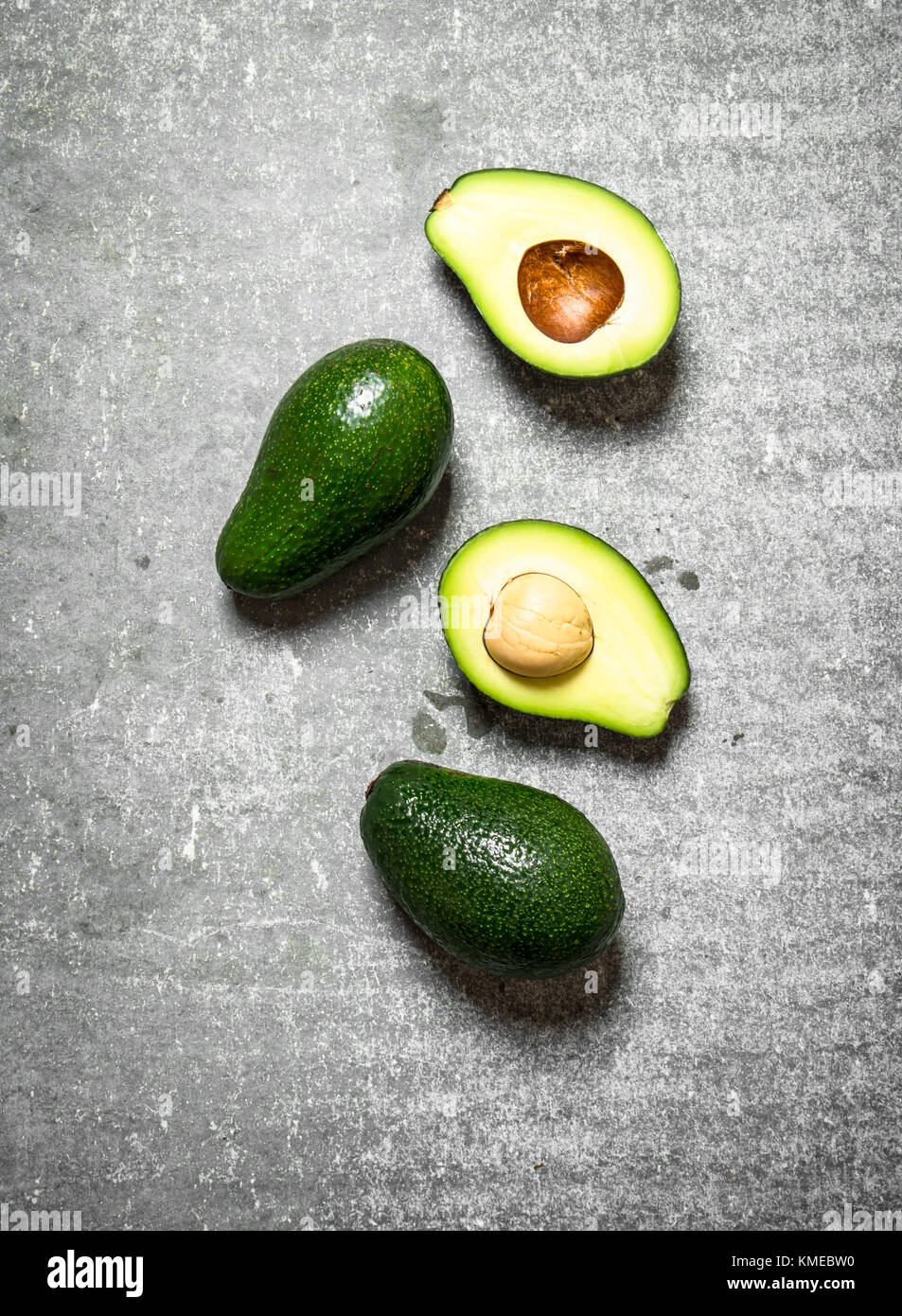 Avocado green on the stone table .Top view Stock Photo - Alamy