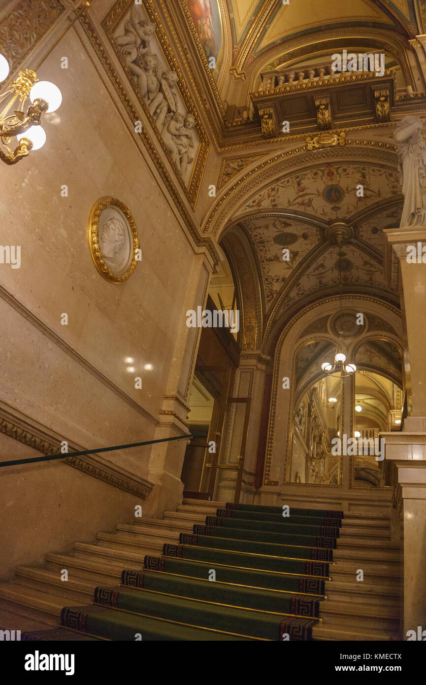 Interior of Vienna State Opera House. Architectural design and interior ...
