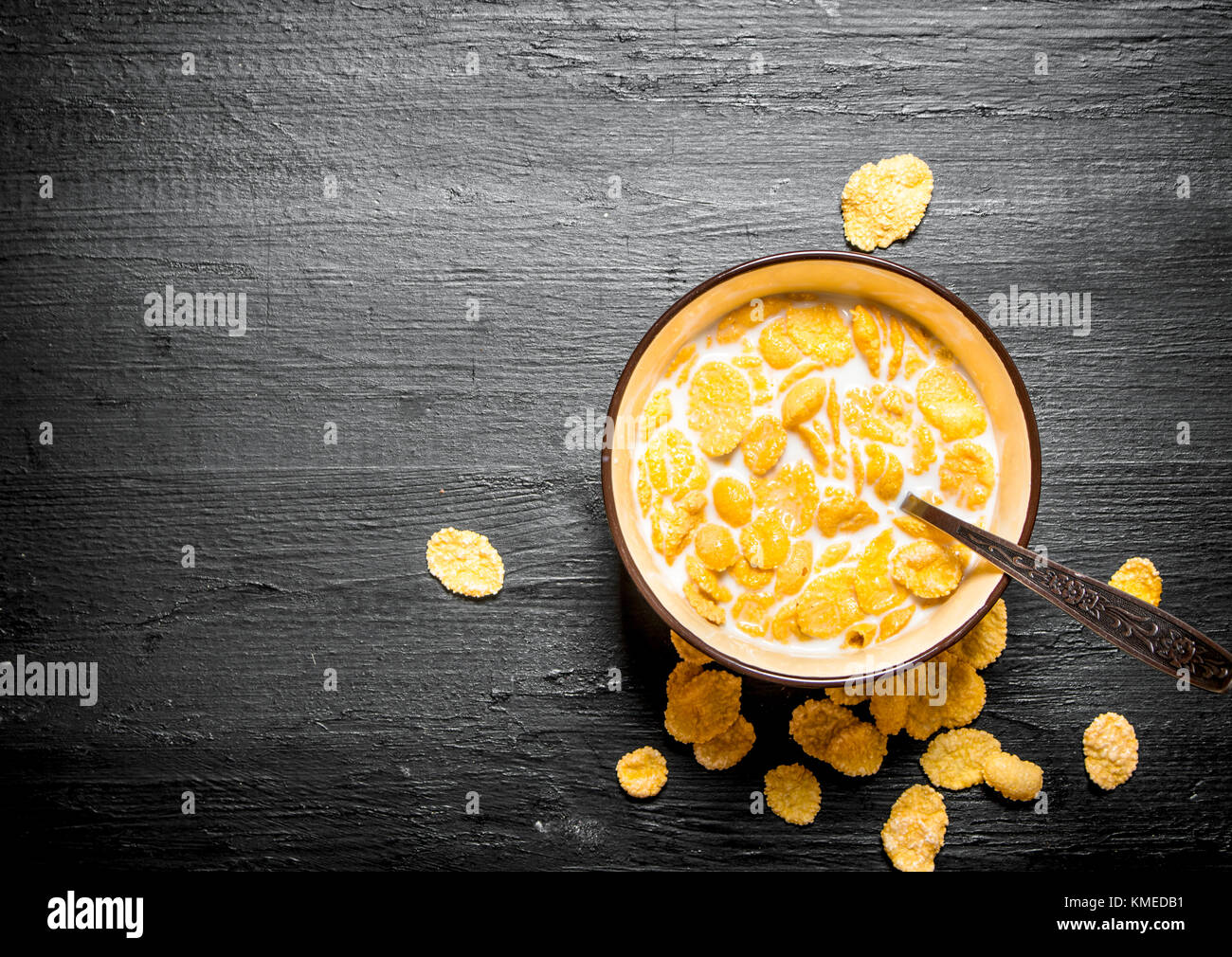 Healthy Breakfast. Corn with cereal with milk Stock Photo - Alamy