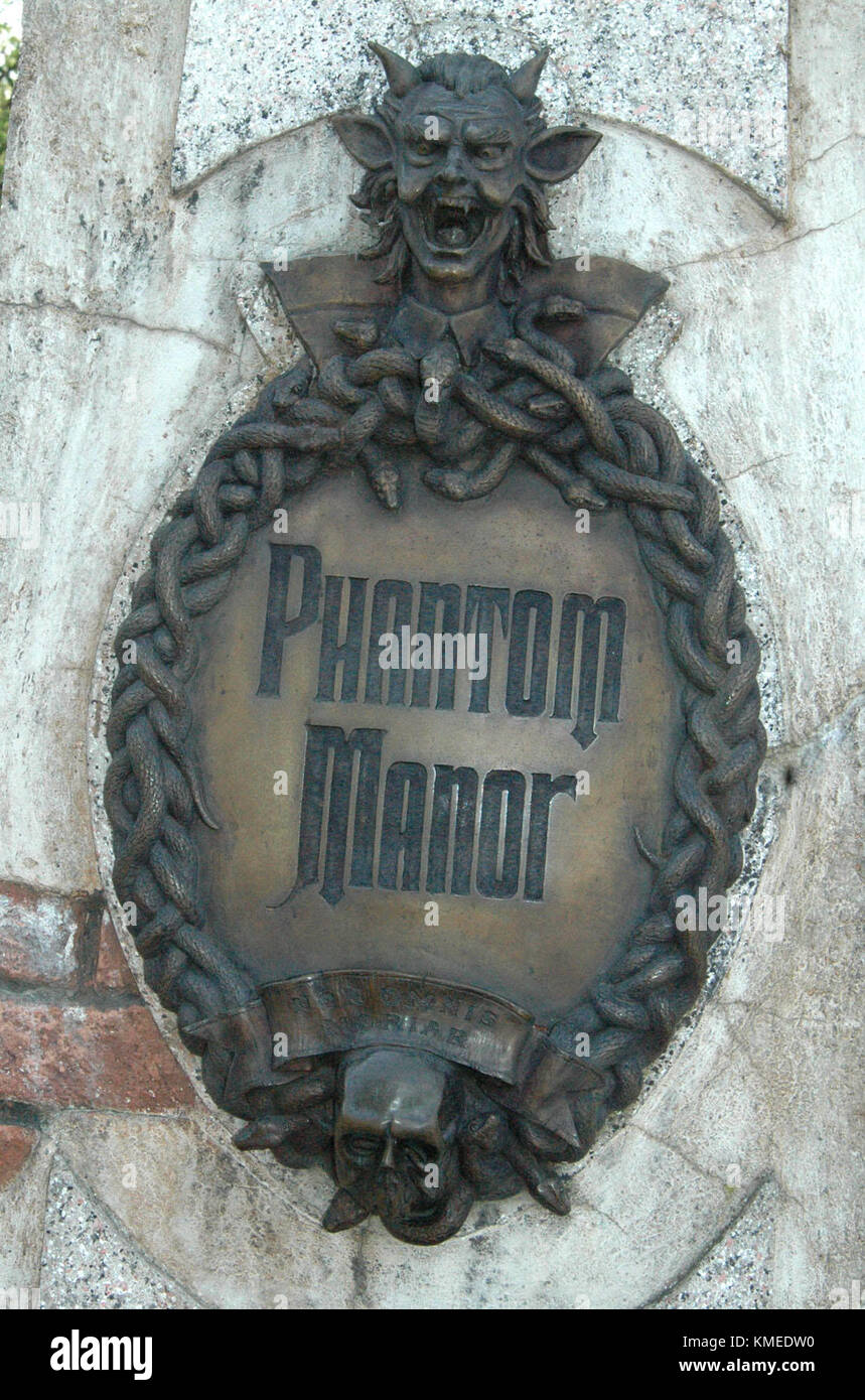 Phantom Manor sign at Disneyland Paris in Paris, France. Photo by Barry ...
