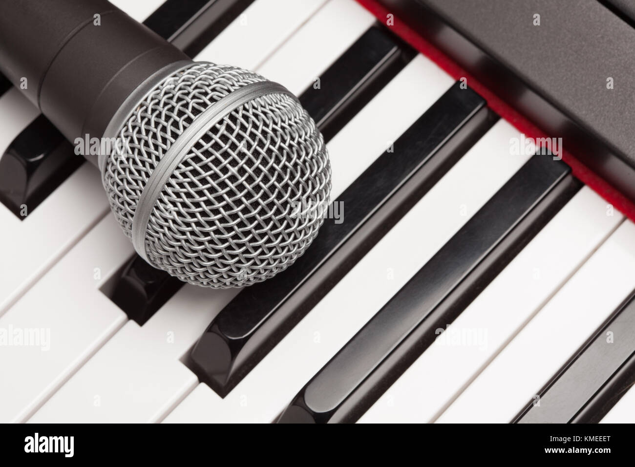 Microphone Laying on Electronic Synthesizer Keyboard Abstract Stock ...