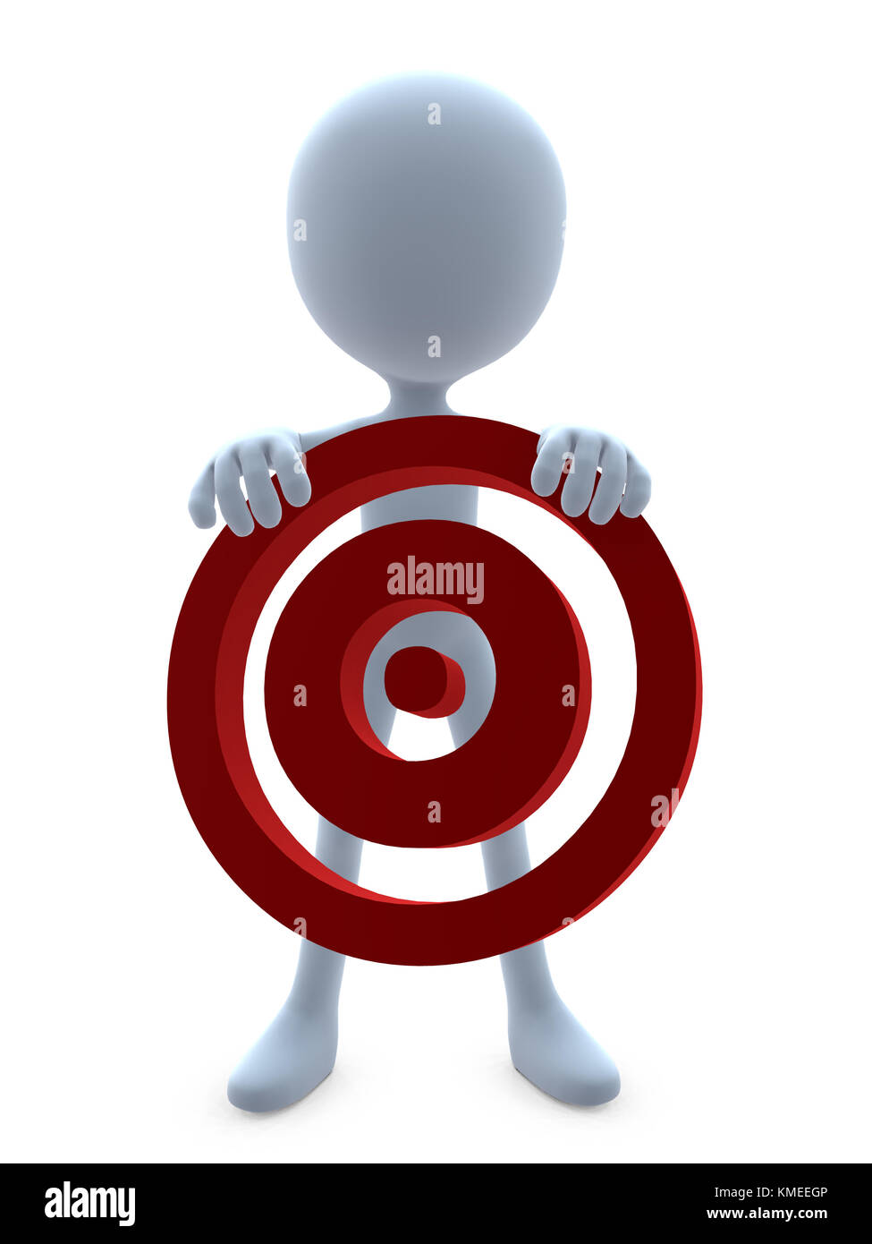 3D guy with a bullseye on a white background Stock Photo - Alamy